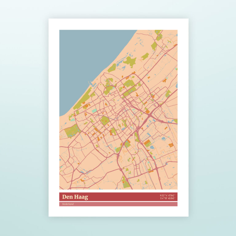 Poster plattegrond Den Haag van Cadeau bestel je online bij Cadeau